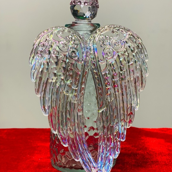 Hand Crafted | Accents | Hammered Glass Angel Light Green With ...